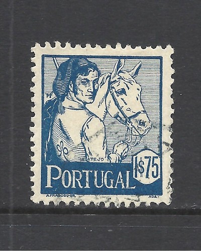 PORTUGAL SCOTT 613 USED VF - 1941 $1.75 DL BLUE ISSUE - RANCHER OF ...