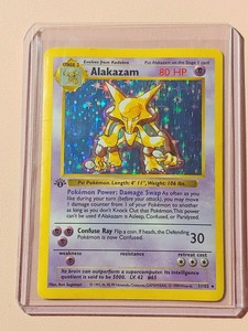 1st Edition Shadowless Holo Rare Alakazam # 1/102 | Base Set Vintage ...