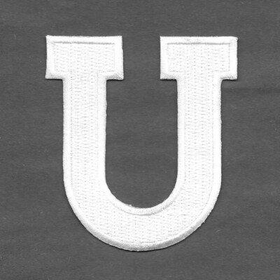 White Block Letter U Patch 3" inch tall Monogram Embroidered Iron on ...