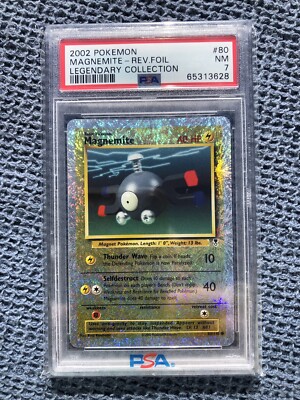 Magnemite Reverse Holo Fireworks PSA 7 NEAR MINT Pokémon Legendary 80/ ...