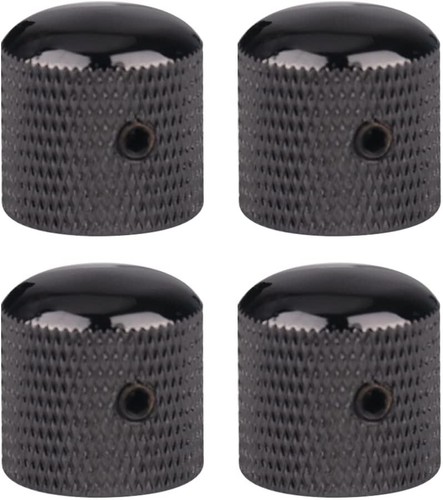 4Pcs Metal Guitar Knobs Volume Tone Control Dome with Black | eBay