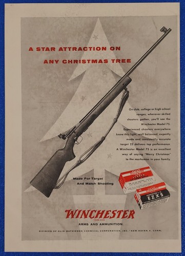 1954 WINCHESTER MODEL 75 TARGET RIFLE & EZXS .22 CAL MATCH AMMUNITION ...