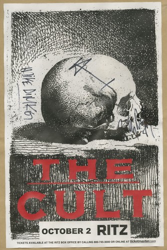 The Cult autographed gig poster Mike Dimkich, Billy Duffy and Ian ...