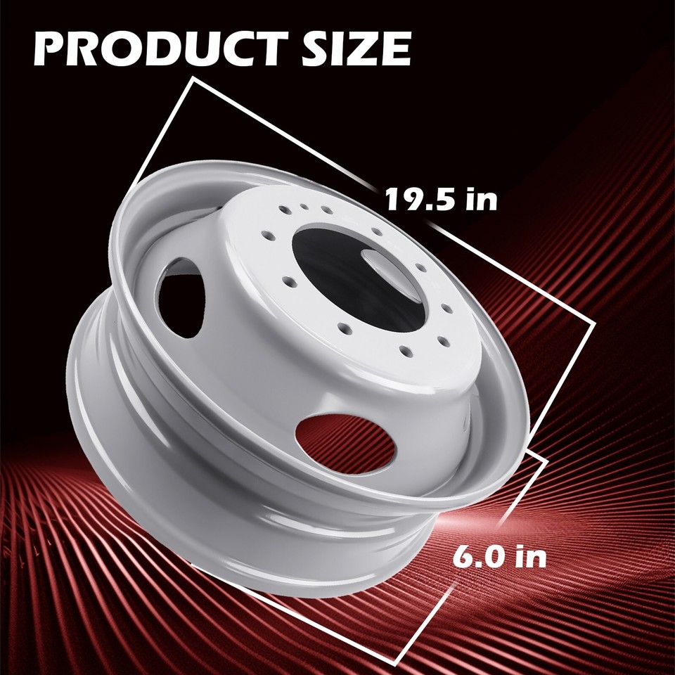 19.5"x6 10 Lug Steel Wheels Fit For 05-23 FORD F450 F550 SUPER DUTY New ...