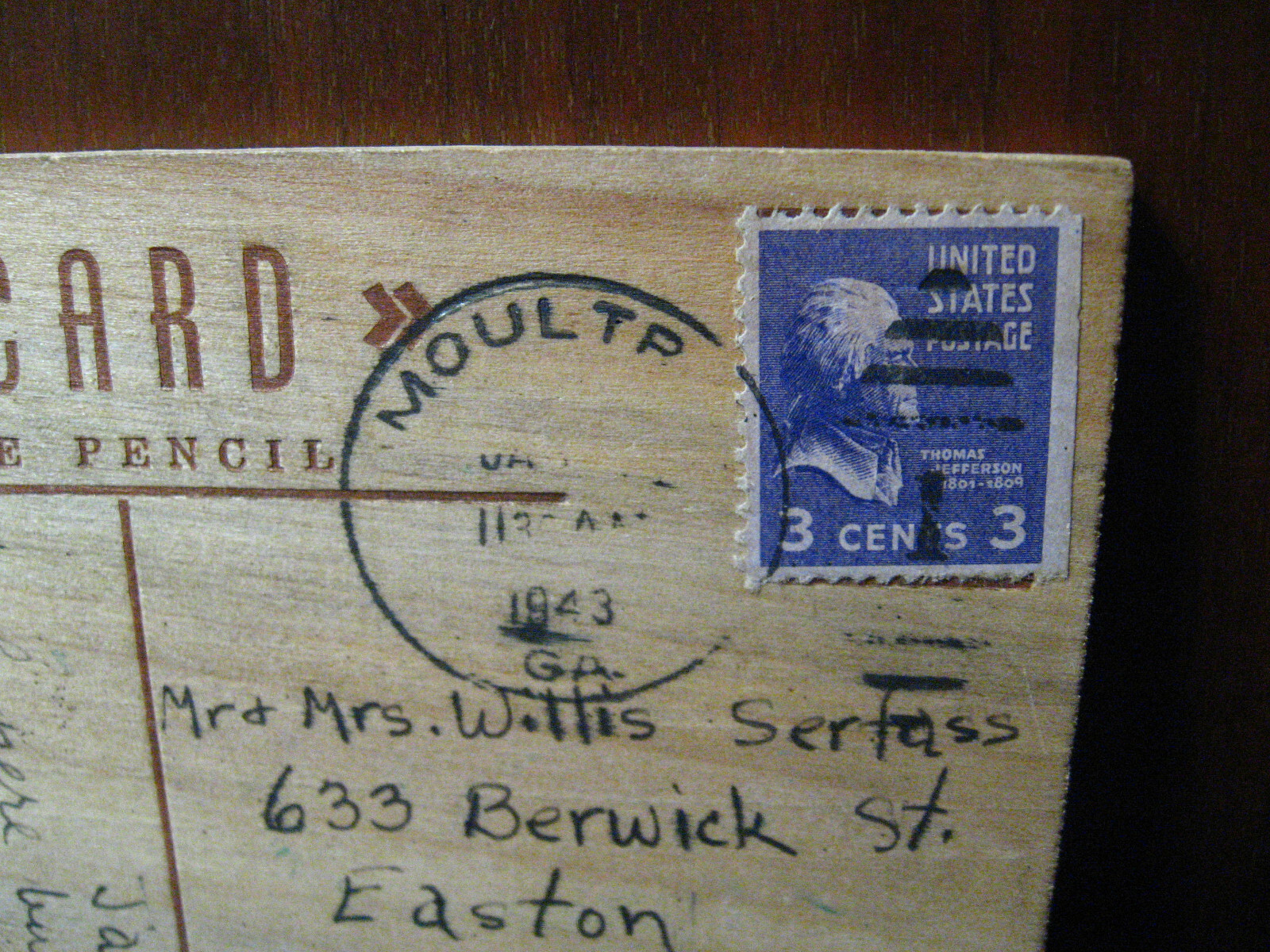 Spence Air Field Moultrie Georgia 1943 Wood Postcard - USA Air Forces ...