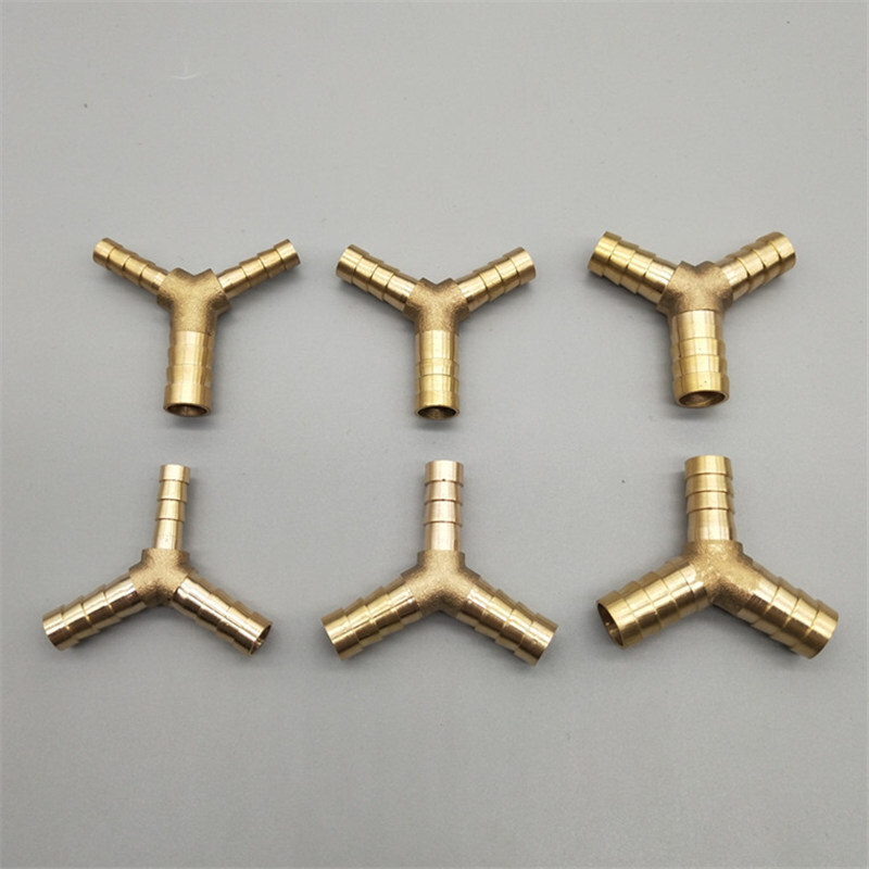 Brass Reducer Y Piece 3 Way Hose Joiner Barbed Connector Fuel Water ...
