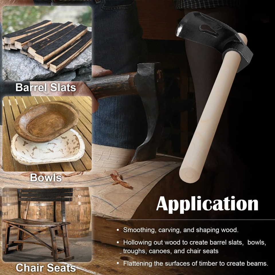 Straight&Big Curve Adze,Small Curve Adze for Woodworking Tool Log ...