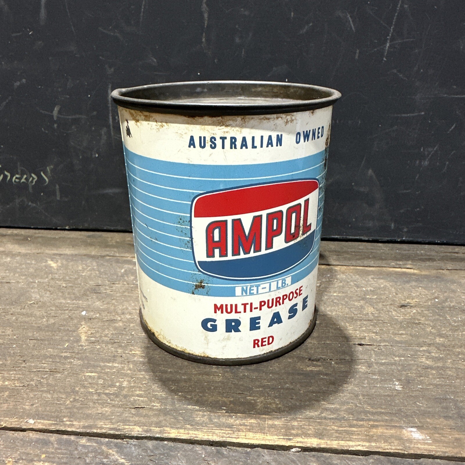 Ampol Vintage 1 Lb Grease Can Light Blue Style | eBay Australia
