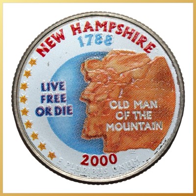 2000-D New Hampshire Colorized State Quarter | eBay