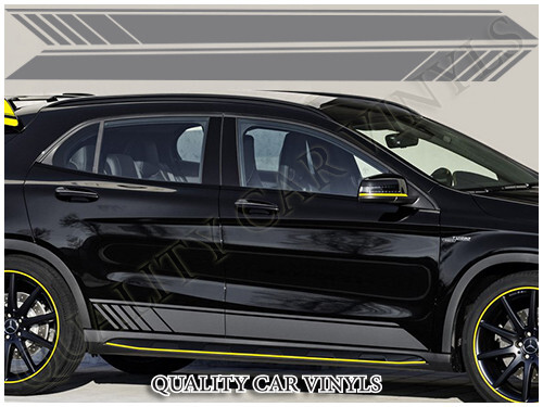 Mercedes AMG A45 Yellow Night Edition Side Racing Stripes Graphic ...