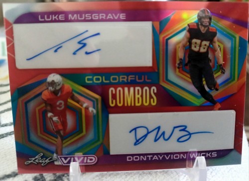 2023 Colorful Combos Leaf VIVID LUKE Musgrave Dontayvion Wicks RC AUTO ...