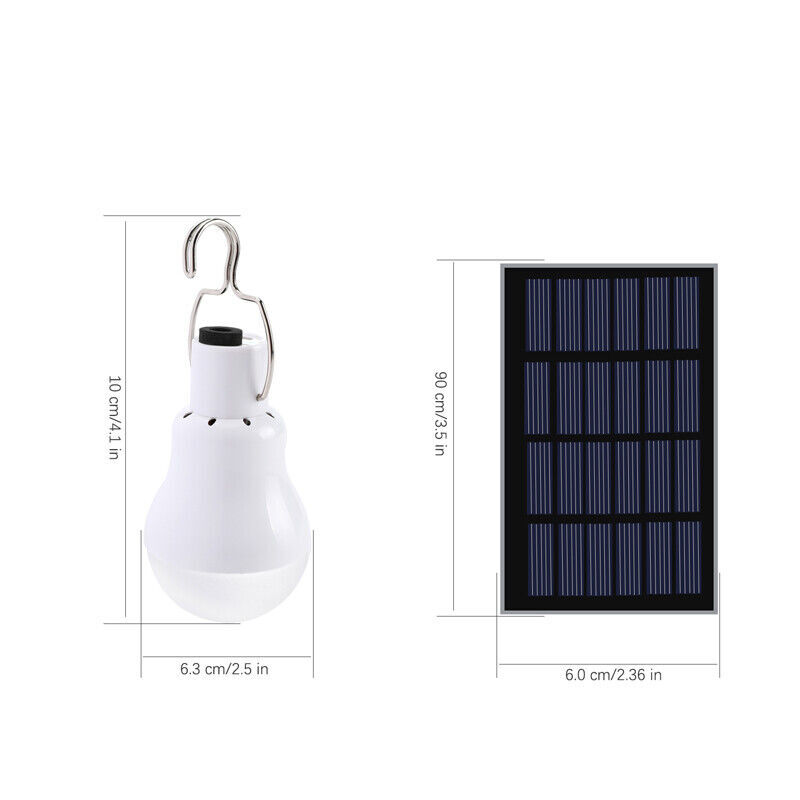 15W Solar Powered LED Rechargeable Bulb Light Outdoor Camping Yard Lamp ...