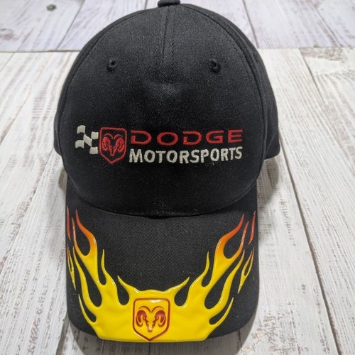 Dodge Motorsports Flames Wrapback Baseball Cap Hat Adjustable Nascar | eBay