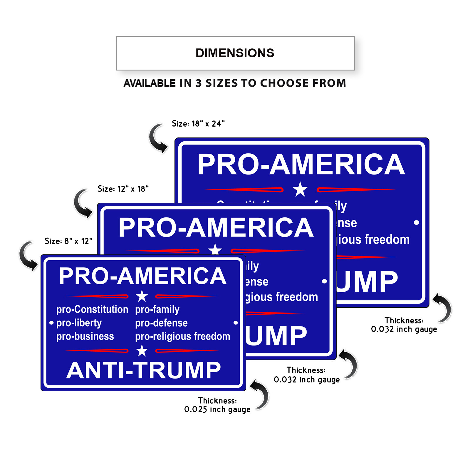 Pro-America Anti-Trump Vote For USA President Elections Aluminum Metal ...