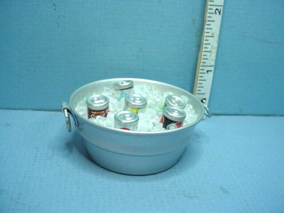 Miniature Soft Drink Cans in Metal Tub Sealed Cans No Liquid 1/12th Sc ...