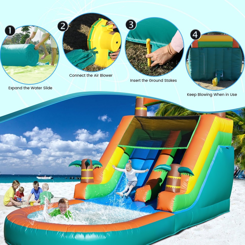21FT Giant Commercial Grade PVC Water Slide with Pool for Kids Adults w ...
