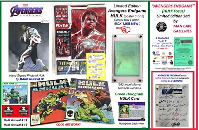 "AVENGERS ENDGAME" GREAT GIFT SET! SIGNED Items/HULK COMICS/HOLOGRAM ...