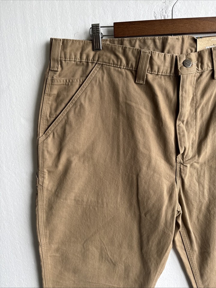 NWT Carhartt 100% Cotton Relaxed Fit Dungaree Carpenter Pants Tan Men's ...