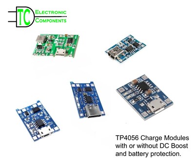 TP4056 Lithium Battery Charger Module with or without protection and DC ...