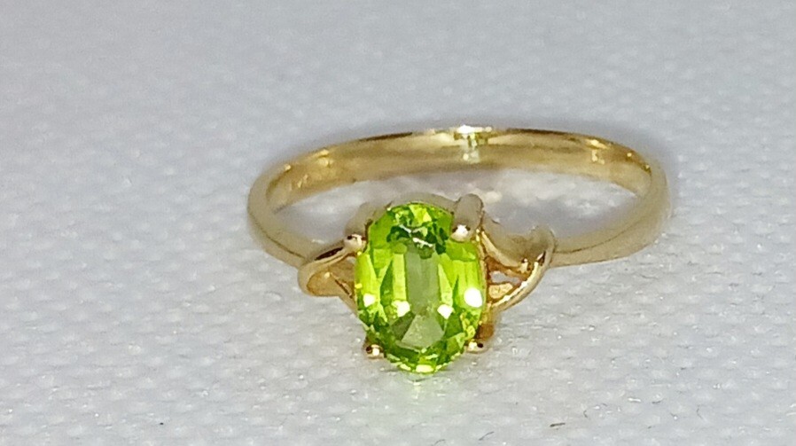 Classic Genuine August Peridot Woman's Gen. 14k Solid Gold & Peridot ...