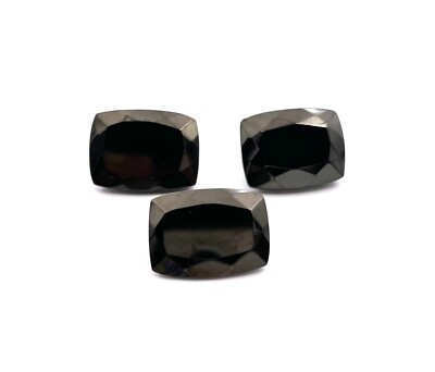 Natural Silver Shungite Cushion Cut Loose Gemstone Lot 3 Pcs 12*16 MM ...