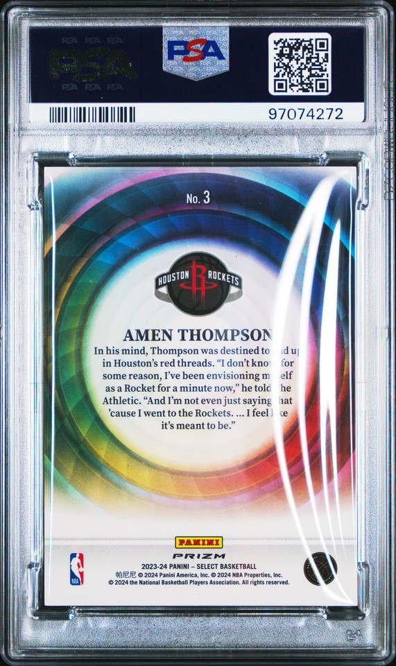2023 PANINI SELECT COLOR WHEEL #3 AMEN THOMPSON ROOKIE RC PSA 10 | eBay
