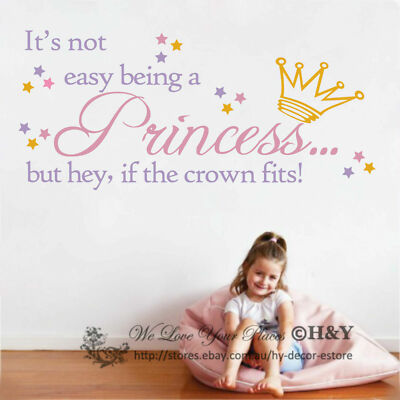 ~Being a princess~ Wall Art Quote Vinyl Decal Sticker Kids Room Nursery ...