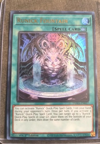 Yu-Gi-Oh! Runick Fountain TAMA-EN027 1st Edition Ultra Rare | eBay