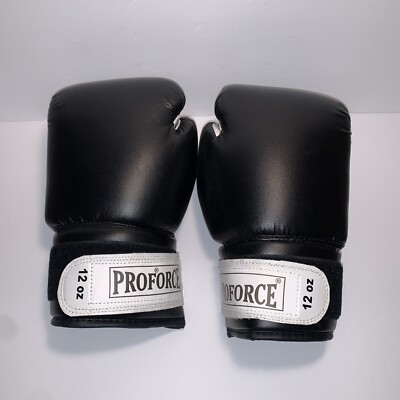 Pro Force Boxing Gloves Black Faux-Leather Breathable, Briefly Worn | eBay