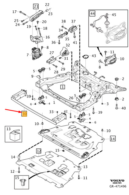 VOLVO XC60 MK2 FRONT BUMPER CRASH BAR CARRIER 32246765 GENUINE for sale ...