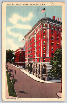 Vintage Springfield Massachusetts Kimball Hotel YMCA Linen Postcard E1 ...