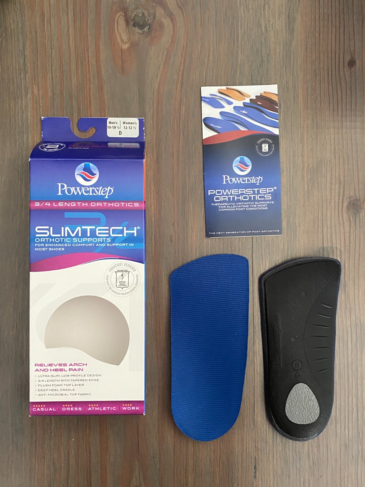 Powerstep SlimTech 3/4 Length Orthotic Shoe Insoles M11-11.5/W13-13.5 ...