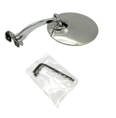 1 X UNIVERSAL 4" CLAMP ON ROUND LUCAS STYLE CLASSIC CAR WING MIRROR ...