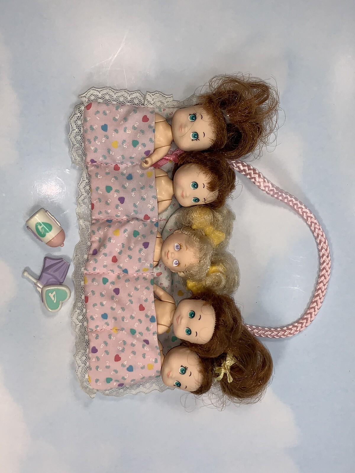 Tyco 1989 Quints Dolls: Brunette + One Blonde Pigtails | eBay