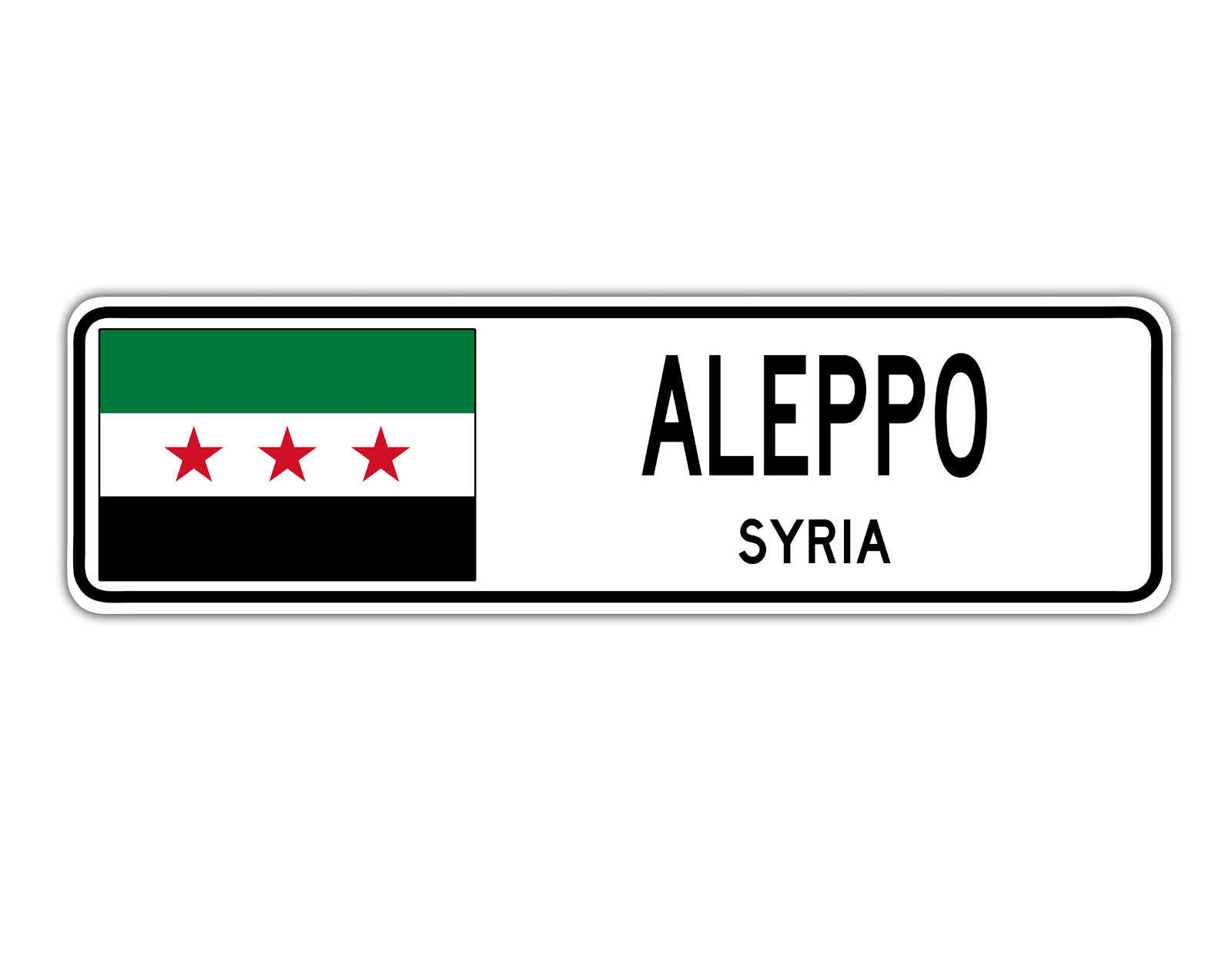 Aleppo Syria Street Syria Flag City Country Wall Gift Aluminum Metal ...