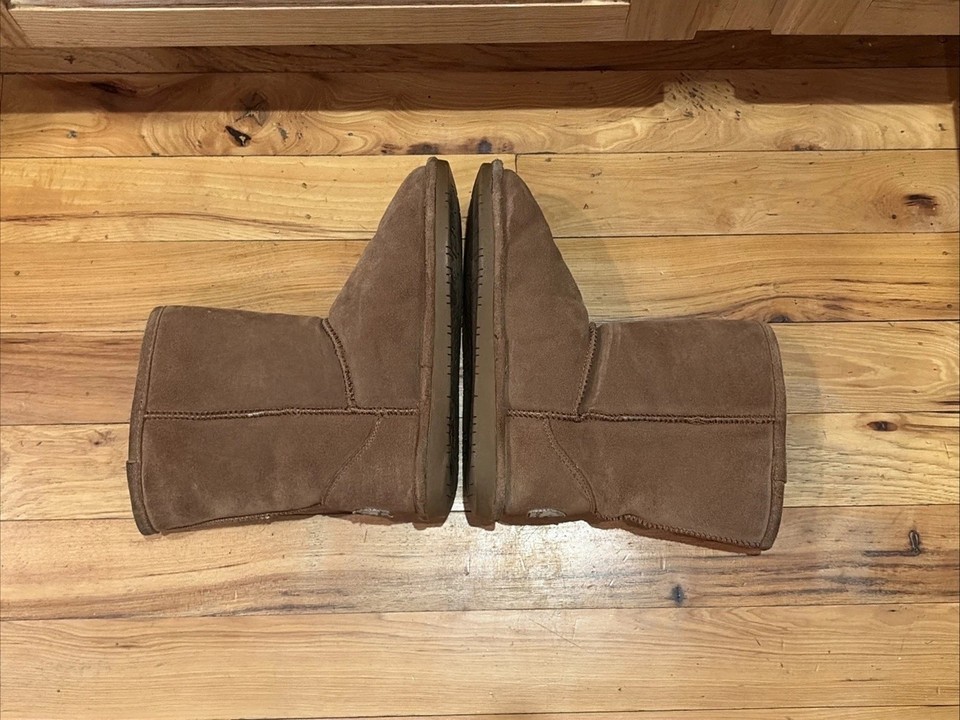 Bearpaw Emma Women's Size 9 Short Brown Suede Sheepskin Winter Cozy ...
