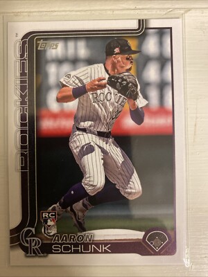 2025 Topps Series 1 Baseball Aaron Schunk Base RC #196 Colorado Rockies ...