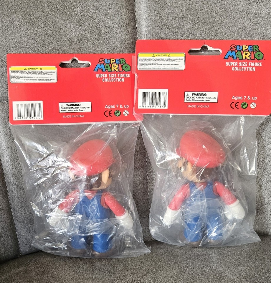 Super Mario Super Size 5" Figure Collection Mario Sealed Set Of 2 ...