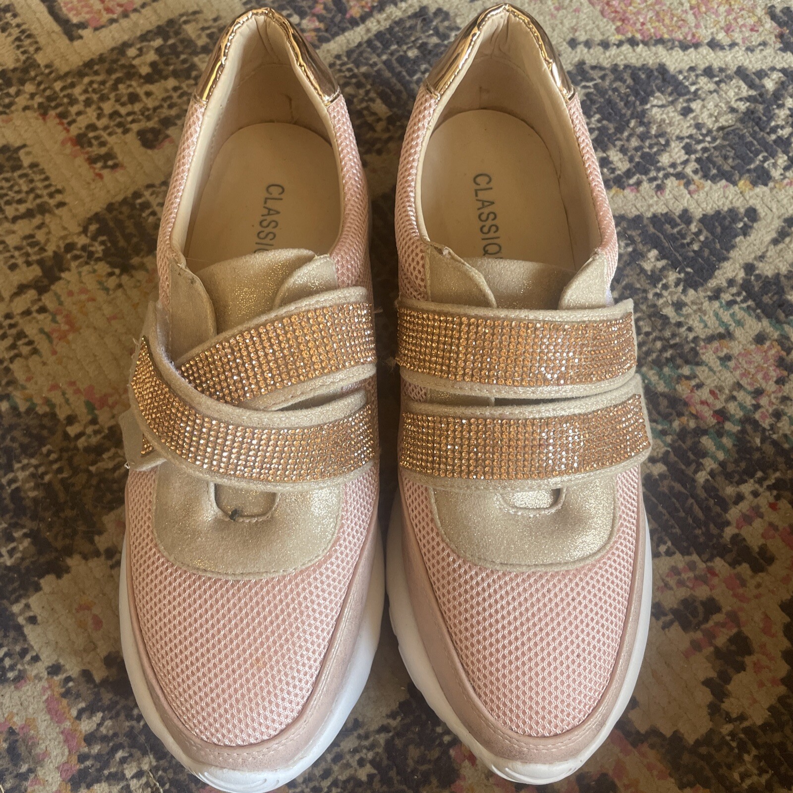Classique women’s pink sparkle tennis shoes size 8 | eBay