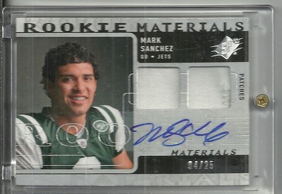 2009 SPx - MARK SANCHEZ - Rookie Materials Autograph Patch - EAGLES #d ...