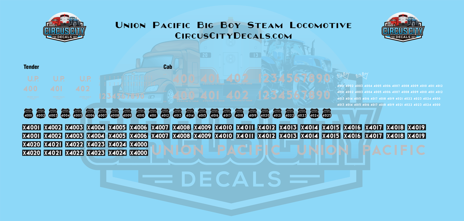 Union Pacific UP Big Boy Decal Set O 1:48 Scale | eBay