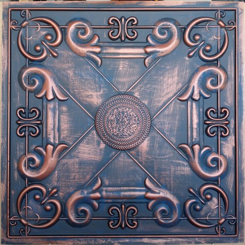 Ceiling tiles 2x2 Faux tin rustic copper decor cafe wall panel PL22 ...