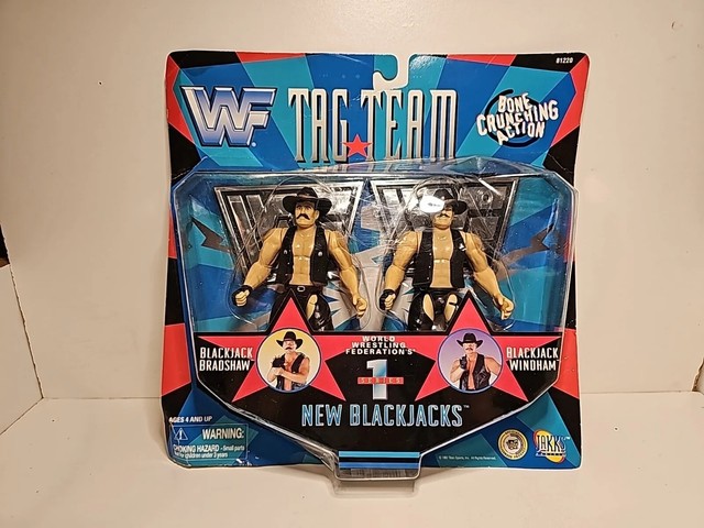 WWF WWE Jakks Pacific Tag Team Series 1 Blackjacks Bradshaw Windham MOC ...