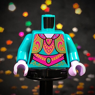 NEW LEGO Dark Turquoise Ornate Dress Pink Minifigure Torso Decorated ...