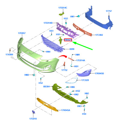 FORD KUGA MK3 Front Bumper Camera Bracket 2530465 LV4B-19H455-BB NEW ...