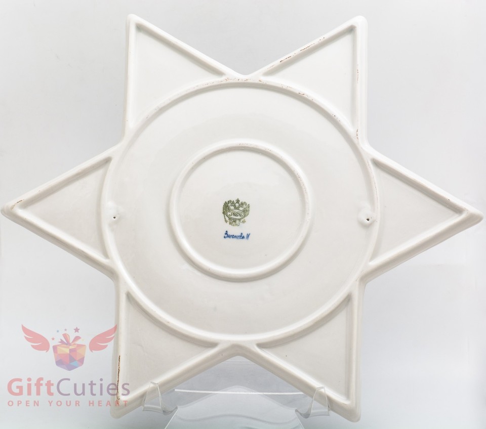 Porcelain Gzhel Platter Plate Tray handmade Blue and White Porcelain | eBay
