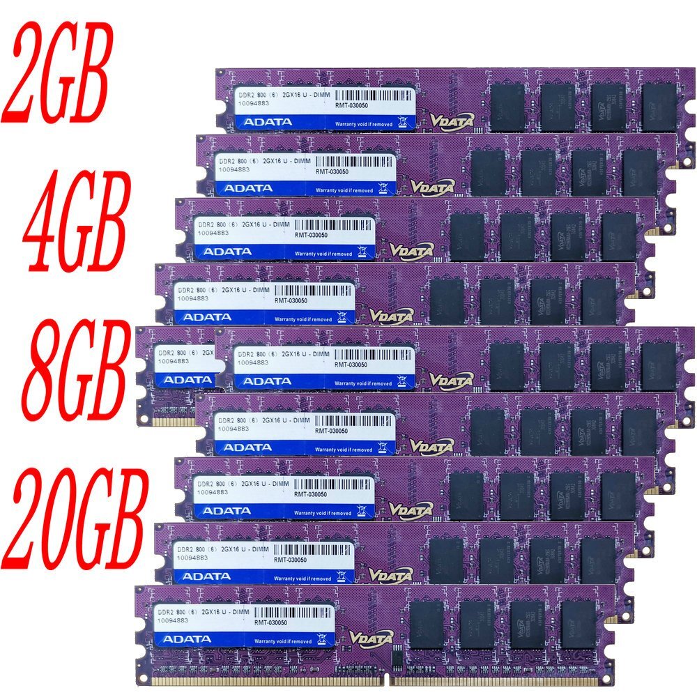 20GB 16GB 8GB 4GB 2GB DDR2 - 800Mhz PC2-6400U-DIMM Desktop-Speicher für ...