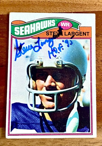 1977 Topps Steve Largent SIGNED #177 Rookie Card HOF AUTO Seattle ...