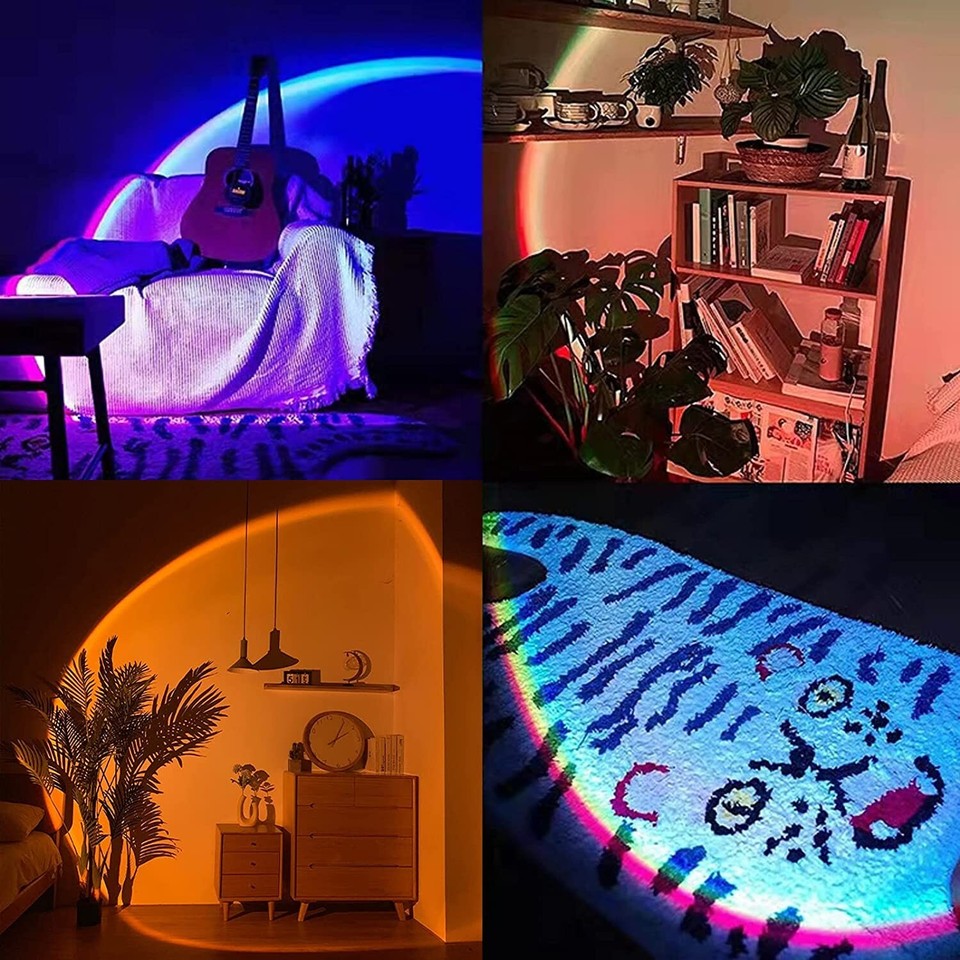 Sunset Lamp Projection Sunlight Sun Projector, LED Rainbow Night Light ...