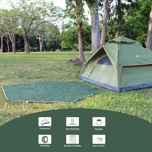 Waterproof Camp Tarp -Hexagonal Tent Tarp for Under Tent -Ground Sheet ...
